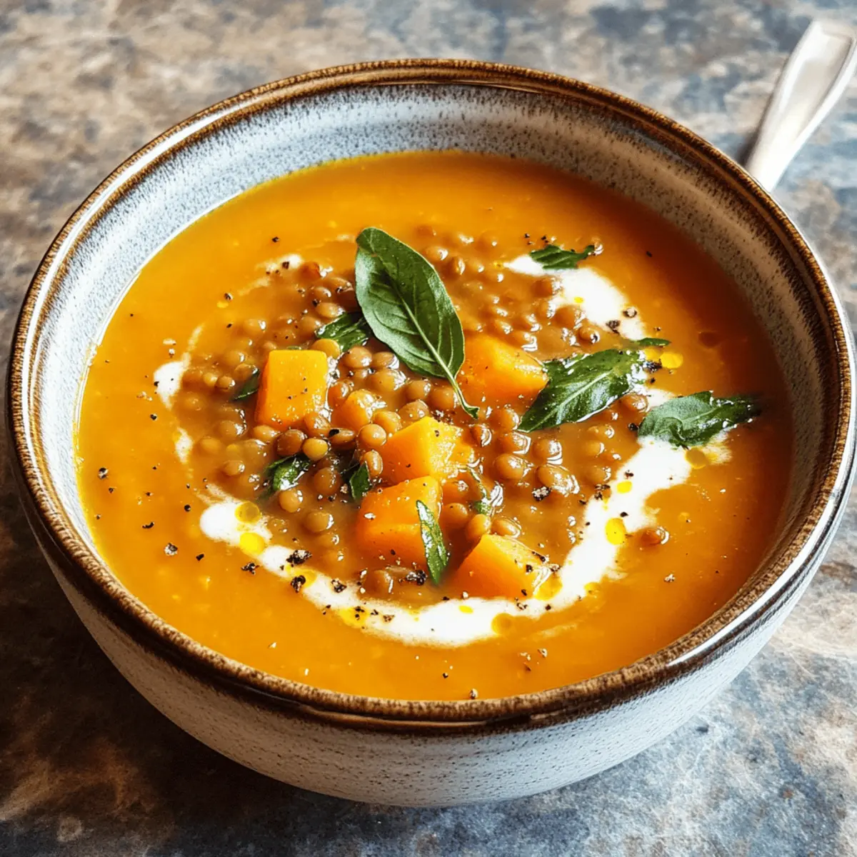 Easy Creamy Comforting Sweet Potato Lentil Soup