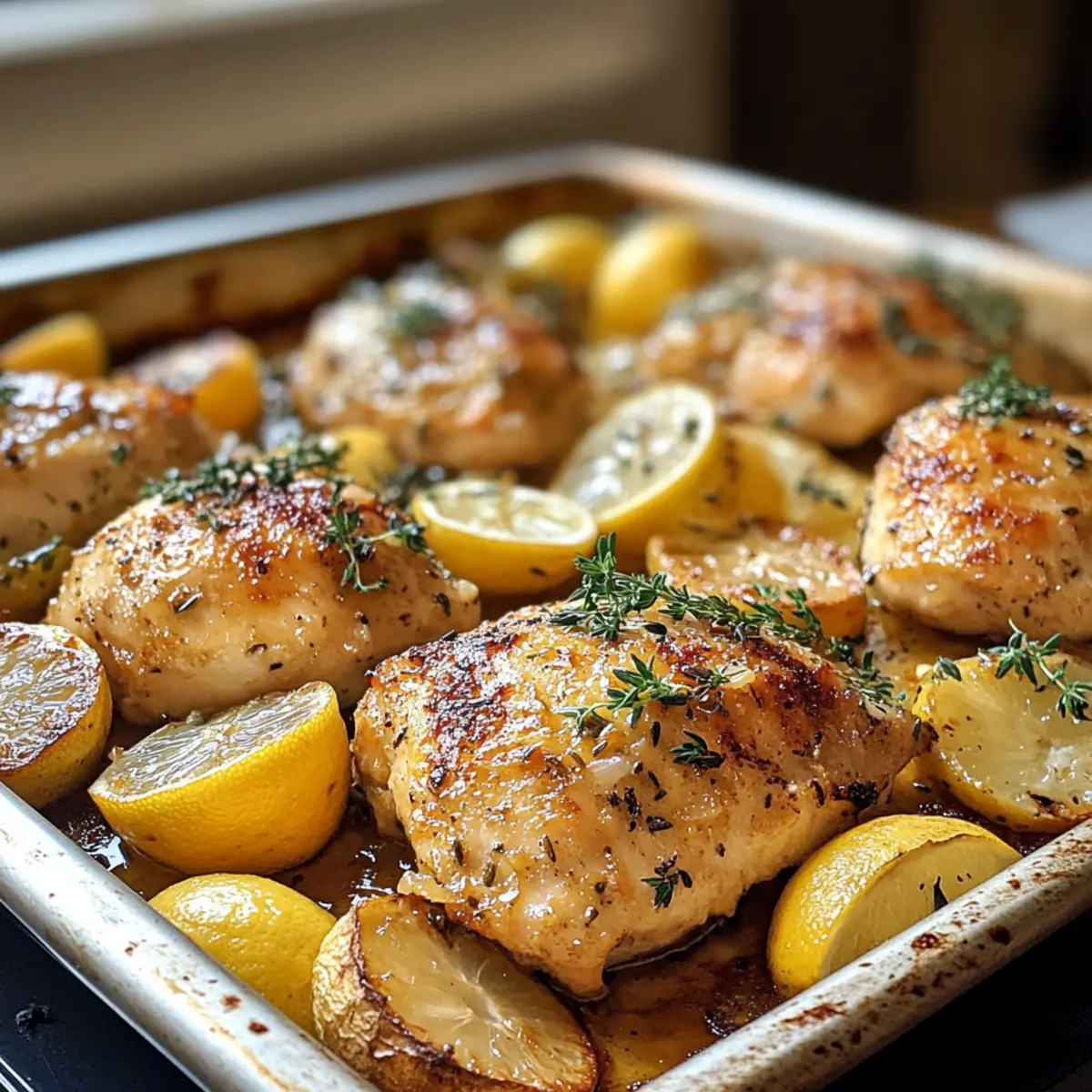 Easy Delicious Lemon Thyme Chicken Sheet Pan Dinner